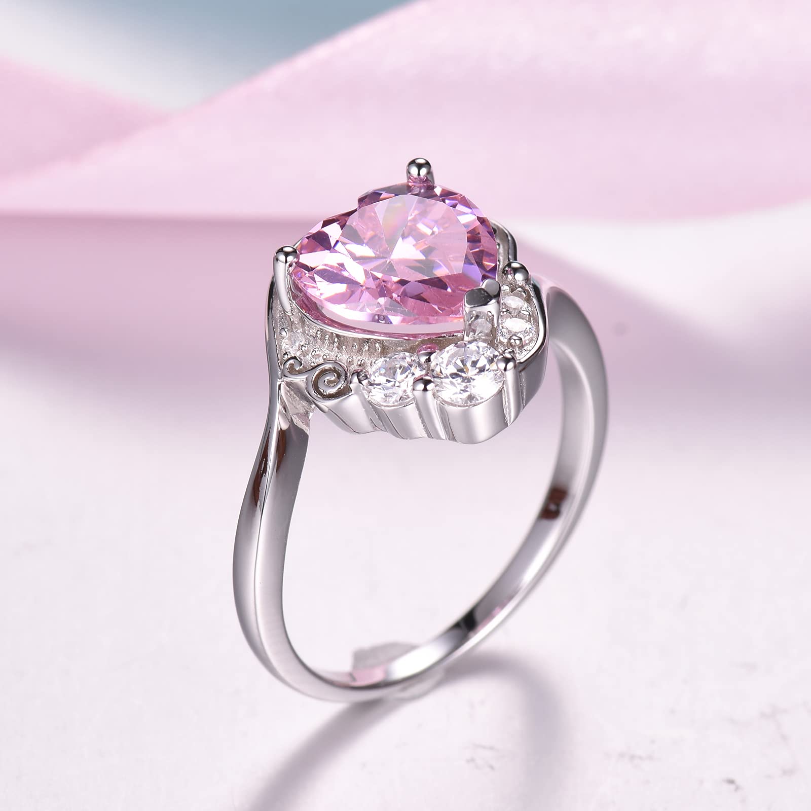 Usagi Serenity 25th Anniversary Women Sterling 925 Silver Pink Lover Heart Princess Engagement Ring (5)