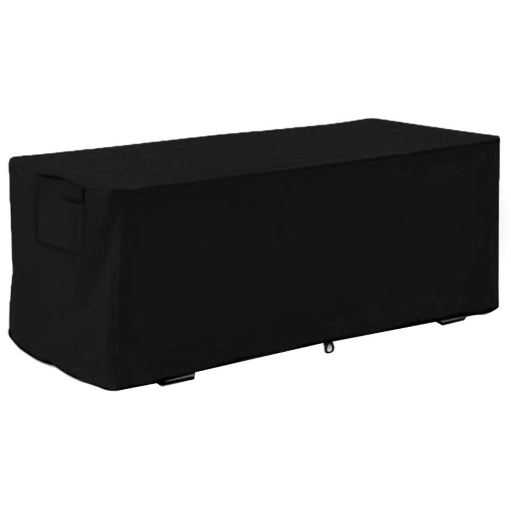 Outdoor Deck Box Cover, Garden UV Storage Box Protective Cover, Storage Box Protector without Box 48.4 x 21.7 x 24.4 Inch (Black)