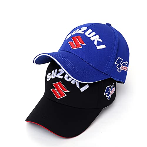 VAIKAXY Suzuki Baseball Accessories Adjustable Embroidered for Men and Women Racing Cars hat (Blue)