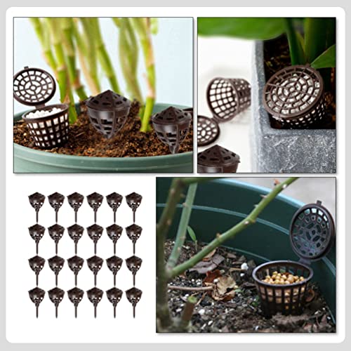 Yardwe 100pcs Boxes Jade Fertilizer Box Plant Flower Fertilizer Basket Gardening Fertilizer Container Containers with Lids Orchard Fertilizer Basket Mini Pots Bonsai Accessories Plastic