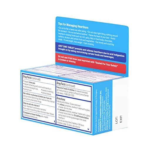 Pepcid AC Original Strength Heartburn Relief Tablets, Prevents & Relieves Heartburn Due to Acid Indigestion & Sour Stomach, 10 mg Famotidine to Reduce & Control Acid, Fast-Acting, 90 Ct