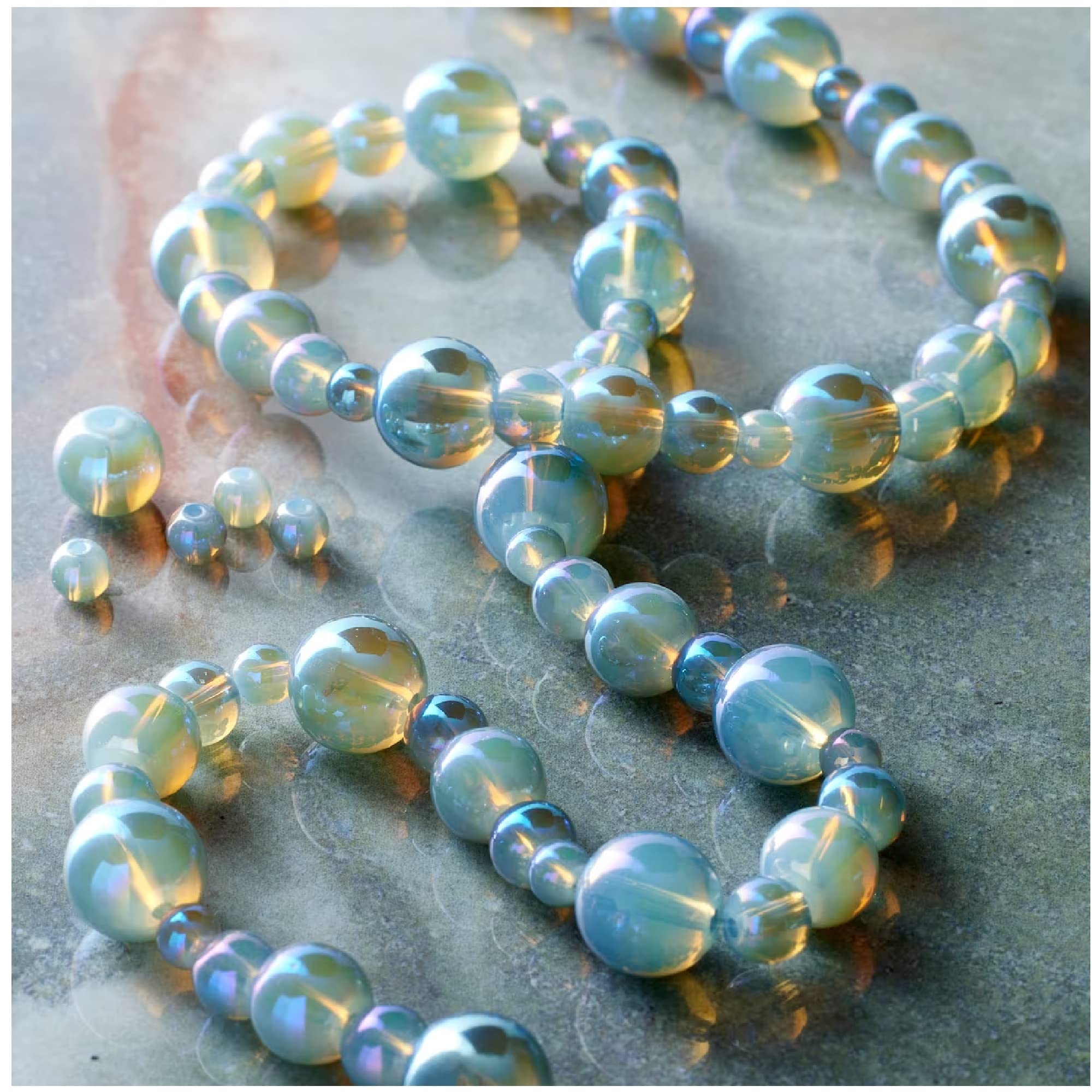 Sapphire Silverite Round Glass Beads by Bead Landing