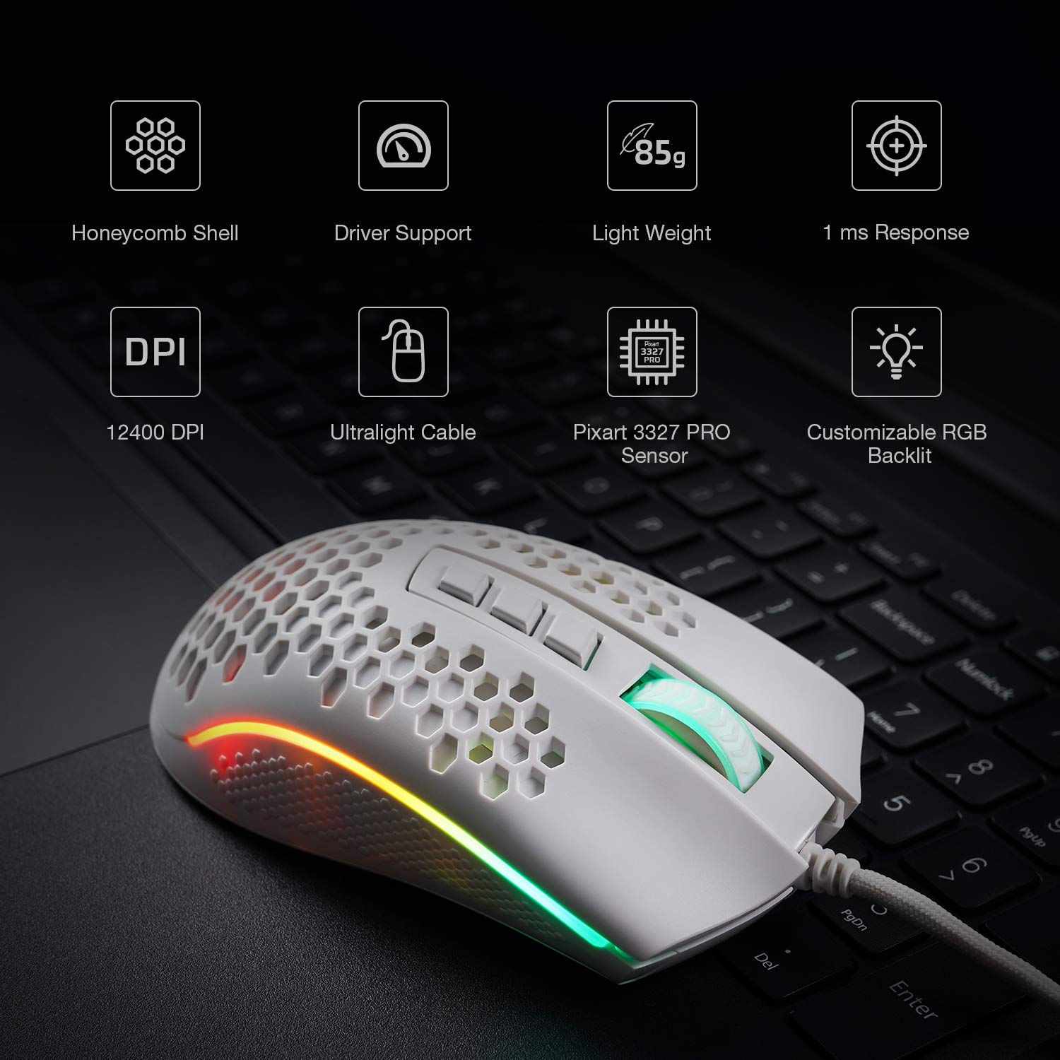 Redragon K617 Keyboard and M808 Mouse Bundle