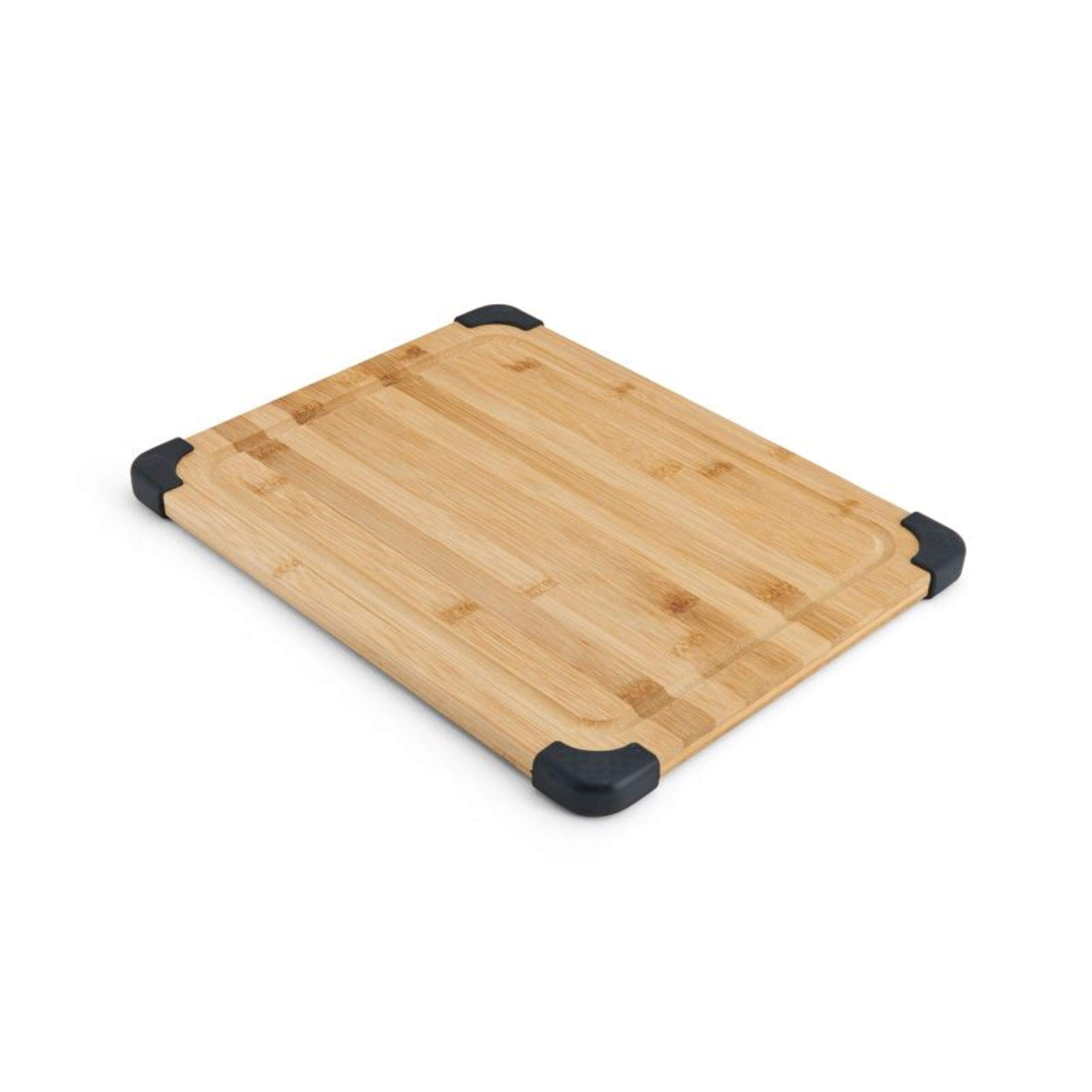 Sabatier Bamboo Cutting Board with Non-Slip Edges, Large Kitchen Chopping Board with Perimeter Juice Trench, 11-inch x 14-Inch, Bamboo