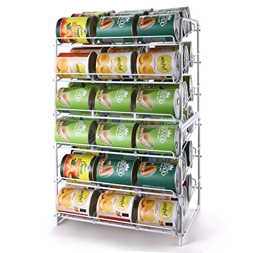 Simple Trending 2 Pack Can Rack Organizer, Stackable Can Storage Dispenser Holds up to 72 Cans for Kitchen Cabinet or Pantry, White