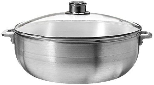 Uniware Aluminum Heavy Gauge Caldero Dutch Oven With Glass Lid, Silver, 10 quart