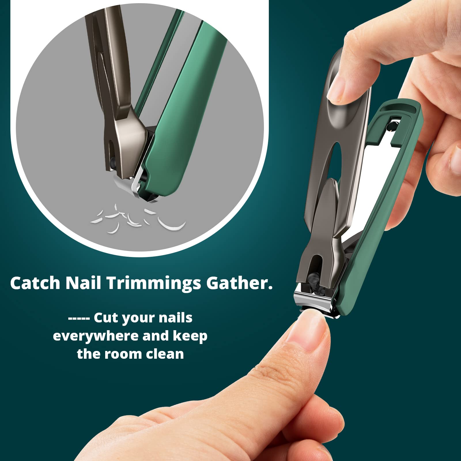 Nail Clippers Set-3 Pack,Fingernail Clippers& Toenail Clipper for Men,Wowen,Nail Clippers with catcher,Nail Cutter for Thick Toe Nails,Stainless Steel Ultra Sharp Sturdy