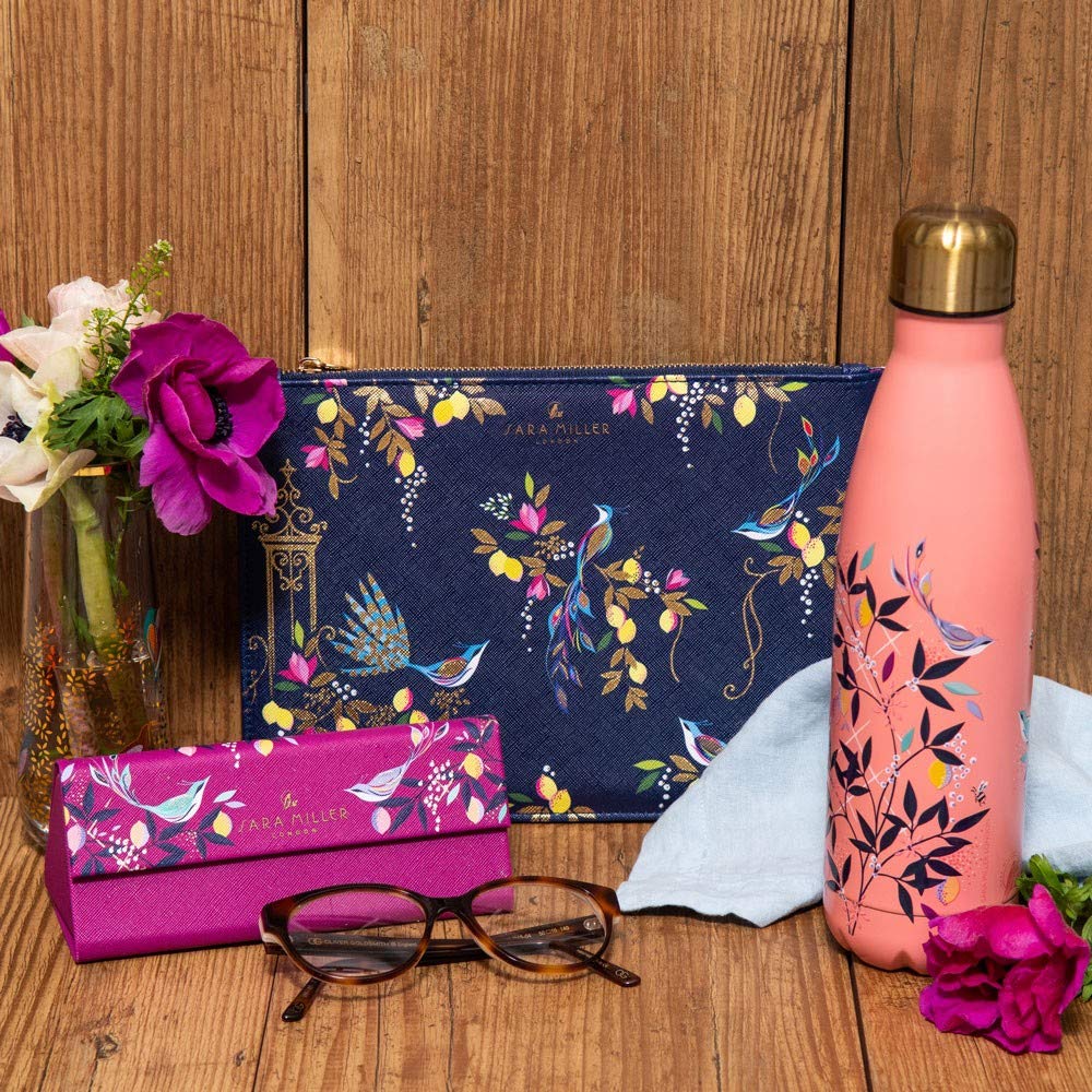 Sara Miller Navy Orchard Birds Pouch