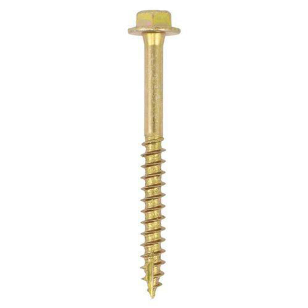 TIMCO Advanced Coach Screws β Hex Flange β Gold β Aggressive Slash Point tip for Easy Driving β 3 x Faster Than Standard Coach Screws - M12 x 80mm - Box of 25