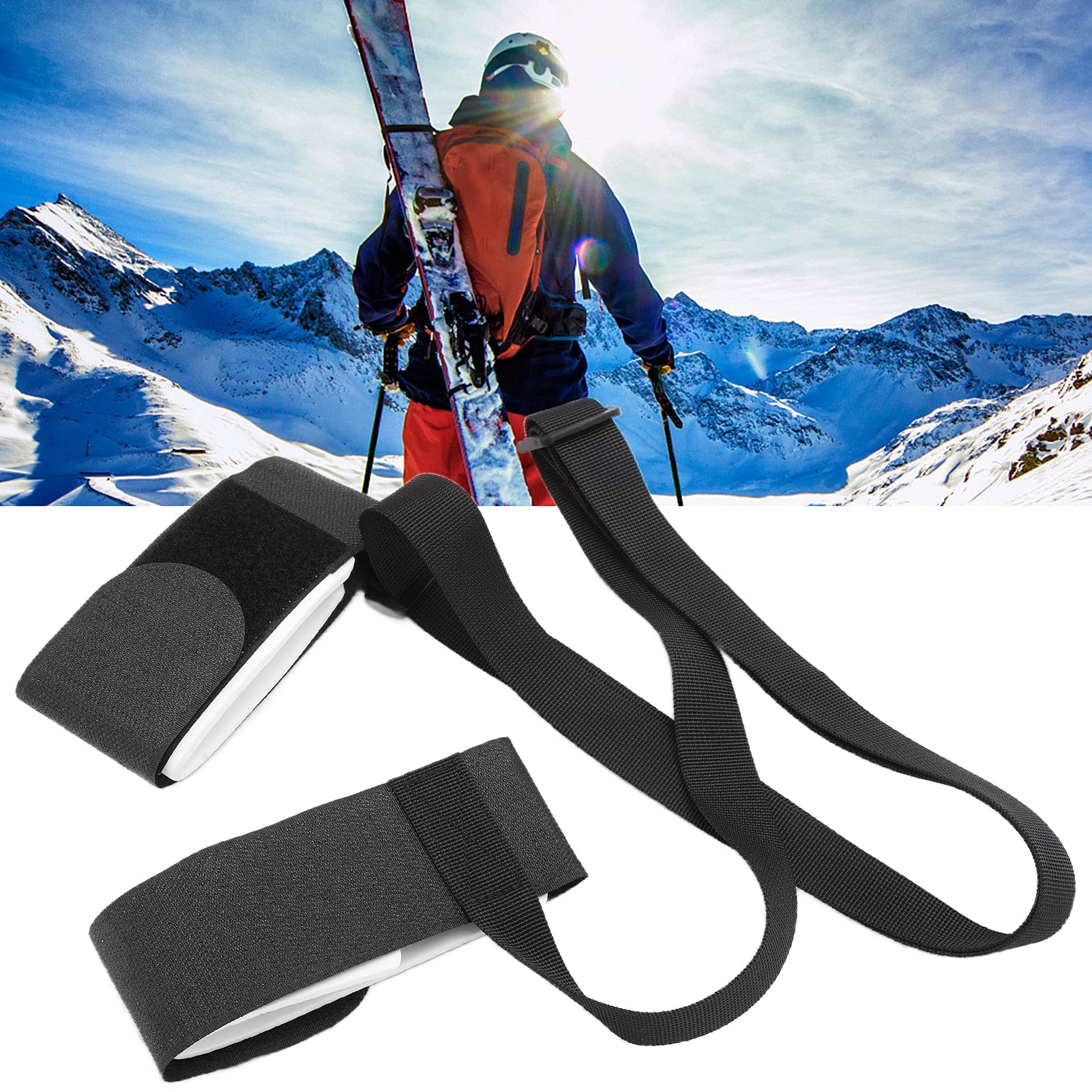 Ski Wraps Ties, Save Effort Adjustable Ski Carrier Strap Nylon for Ski Equipment