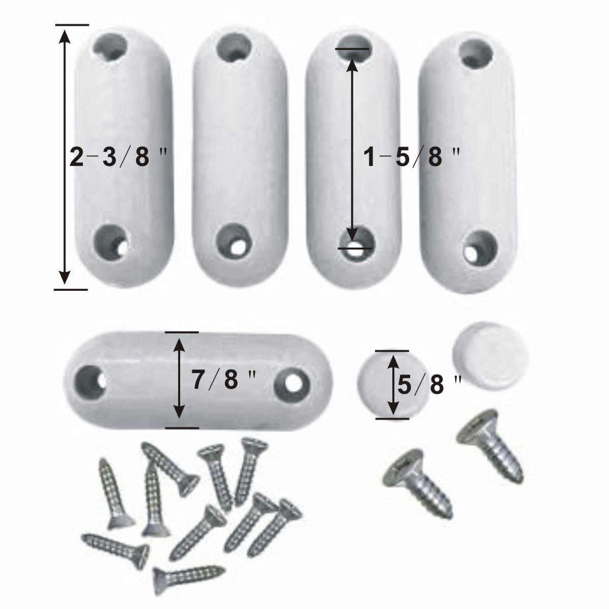 Renovators Supply Manufacturing Toilet Seat Bumper, 7 White Silicone Toilet Seat Bumpers