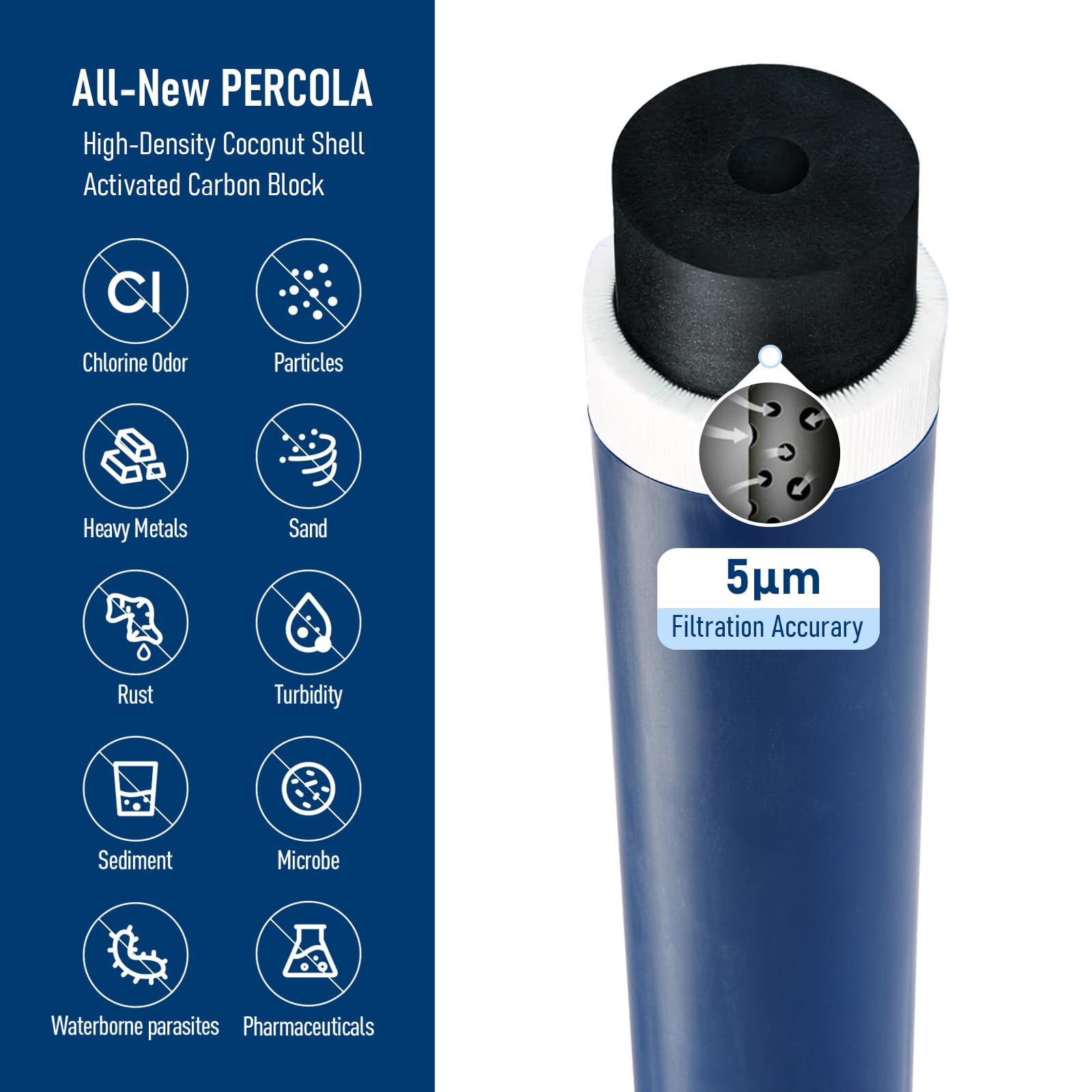PERCOLA AP917HD Water Filter, Replacement for Aqua-Pure AP917HD Whole House Sediment/CTO Replacement Filter For 3M Aqua-Pure AP903 System 100,000 Gallons (1 Pack)
