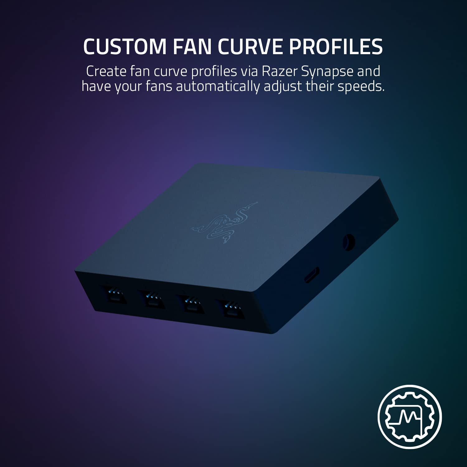 Razer PWM PC Fan Controller: Connects Up to 8 Fans - Custom Fan Curve Profiles - Convenient Fan Monitoring - Thin Profile
