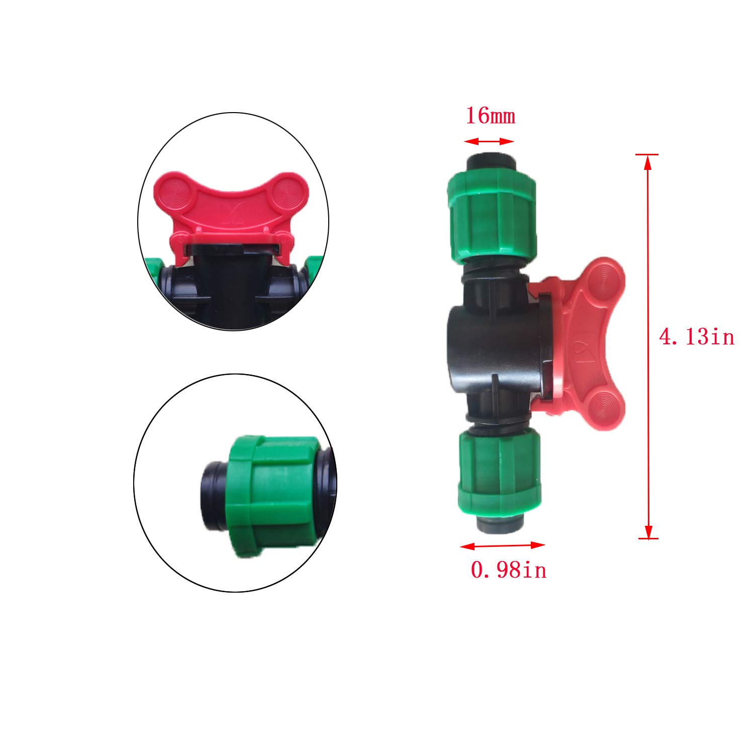 QUECAOCF 8 Pieces 1/2" Universal Shut Off Valve Drip Irrigation Tubing, Compatible with 16-17mm Drip Tape Tubing Sprinkler System