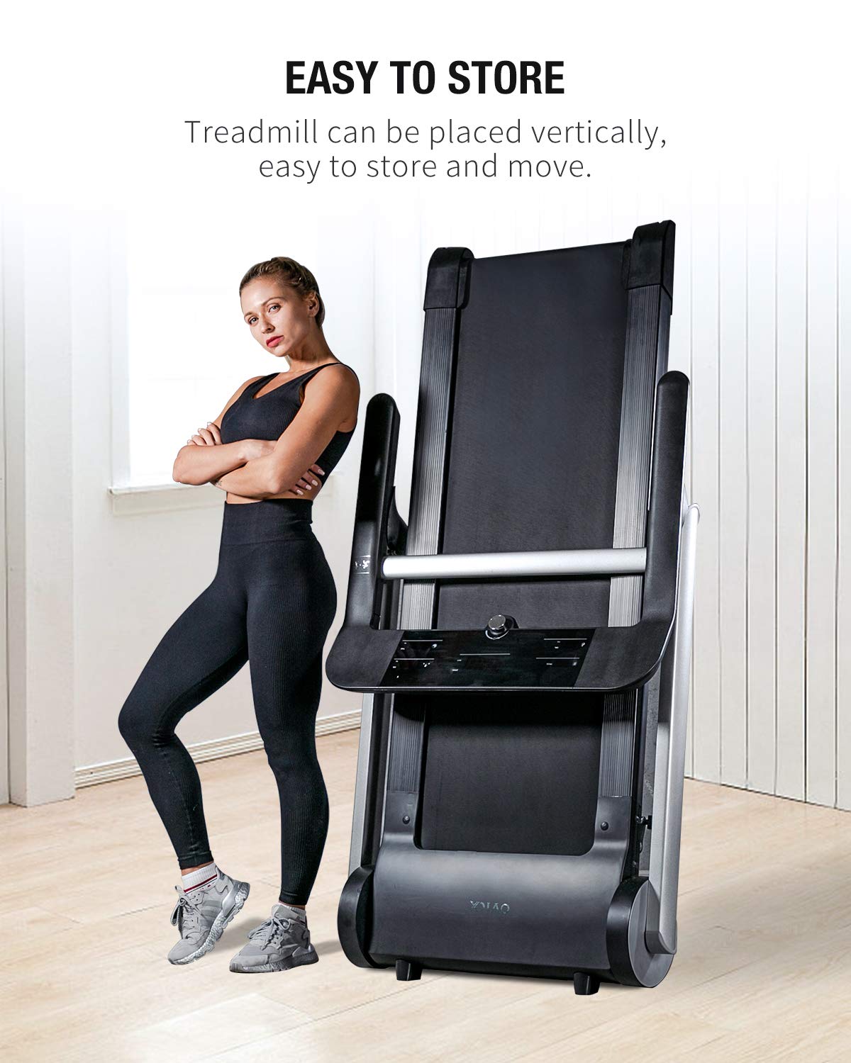 OVICX Folding Portable Treadmill Commercial Treadmills for Home Exercise Machine for Small Spaces with LED Display