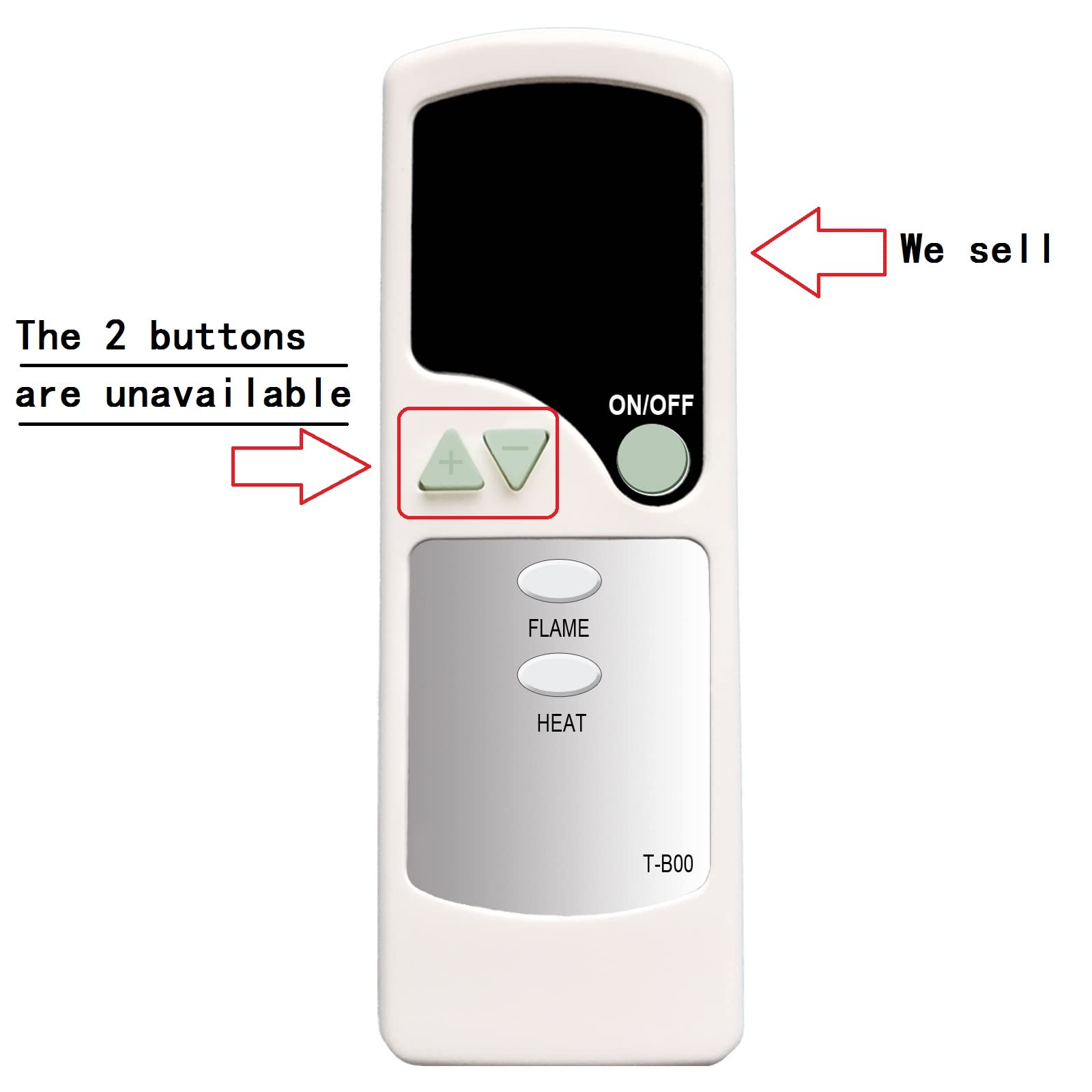 Replacement for Twin Star Electric Fireplace Heater Remote Control 23EF003GRA 28EF003GRA 33EF003GRA