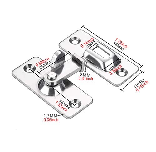 WANLIAN Door Hasp Latch 90 Degree, Stainless Steel Safety Angle Locking Latch for Push/Sliding/Barn Door, Satin Nickel