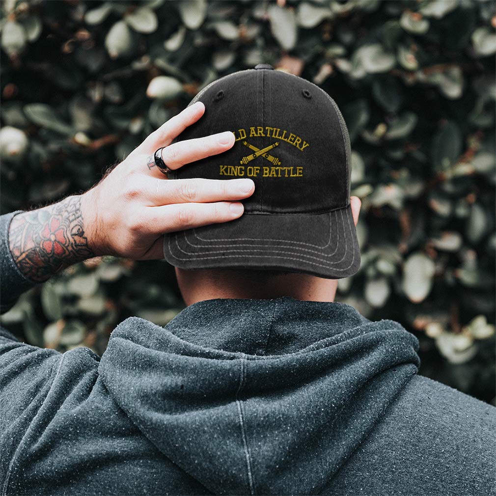 Richardson Trucker Mesh Hat Us Army Field Artillery B Embroidery Cotton Dad Hats for Men & Women Snapback Black Charcoal