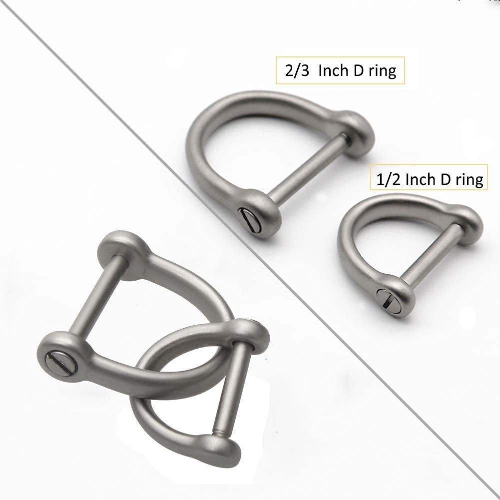 TISUR Titanium Key Chains Rings Connector 2PCS Stainless Steel D-Rings (S)