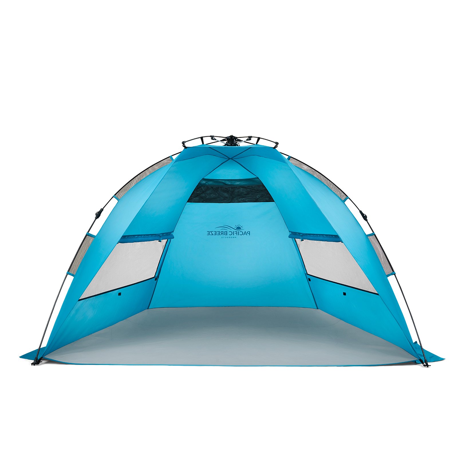 Pacific Breeze Easy Setup Beach Tent, SPF 50+ beach tent provides shelter from The sun for 3+ people