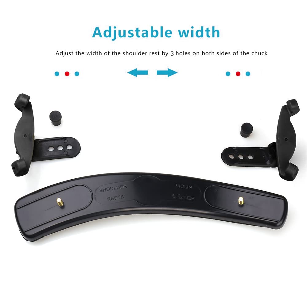 NANYI 4/4 Violin Shoulder Rest Collapsible Adjustable 3/4 Size Violin niversal Type Violin Parts soft Safety Easy to use, High strength sponge (Black) mute and rosin.