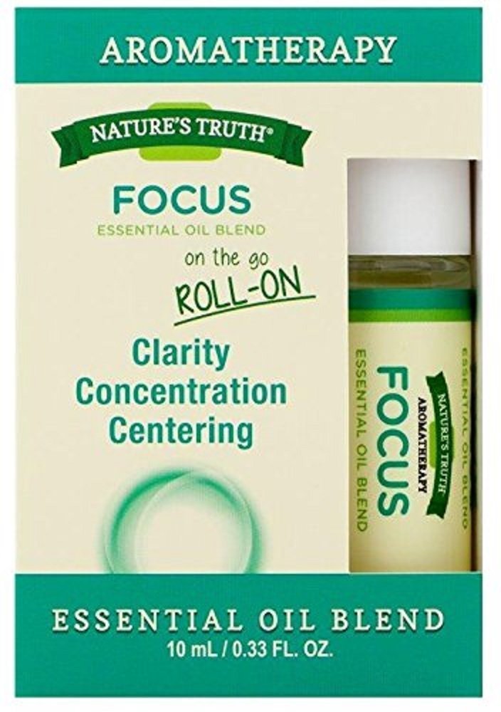 Nature's Truth Essential Oil Roll-On Blend, Focus, 0.34 Fluid Ounce (3 Pack)