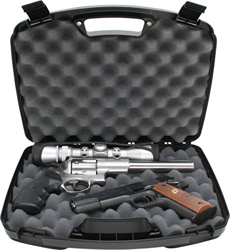 MTM 809-40 Double Pistol Handgun Case Up to 8.5" Revolver Barrel, Black