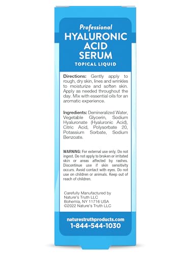 Nature's Truth Hyaluronic Acid Serum for Skin | 1 fl oz | Topical Liquid