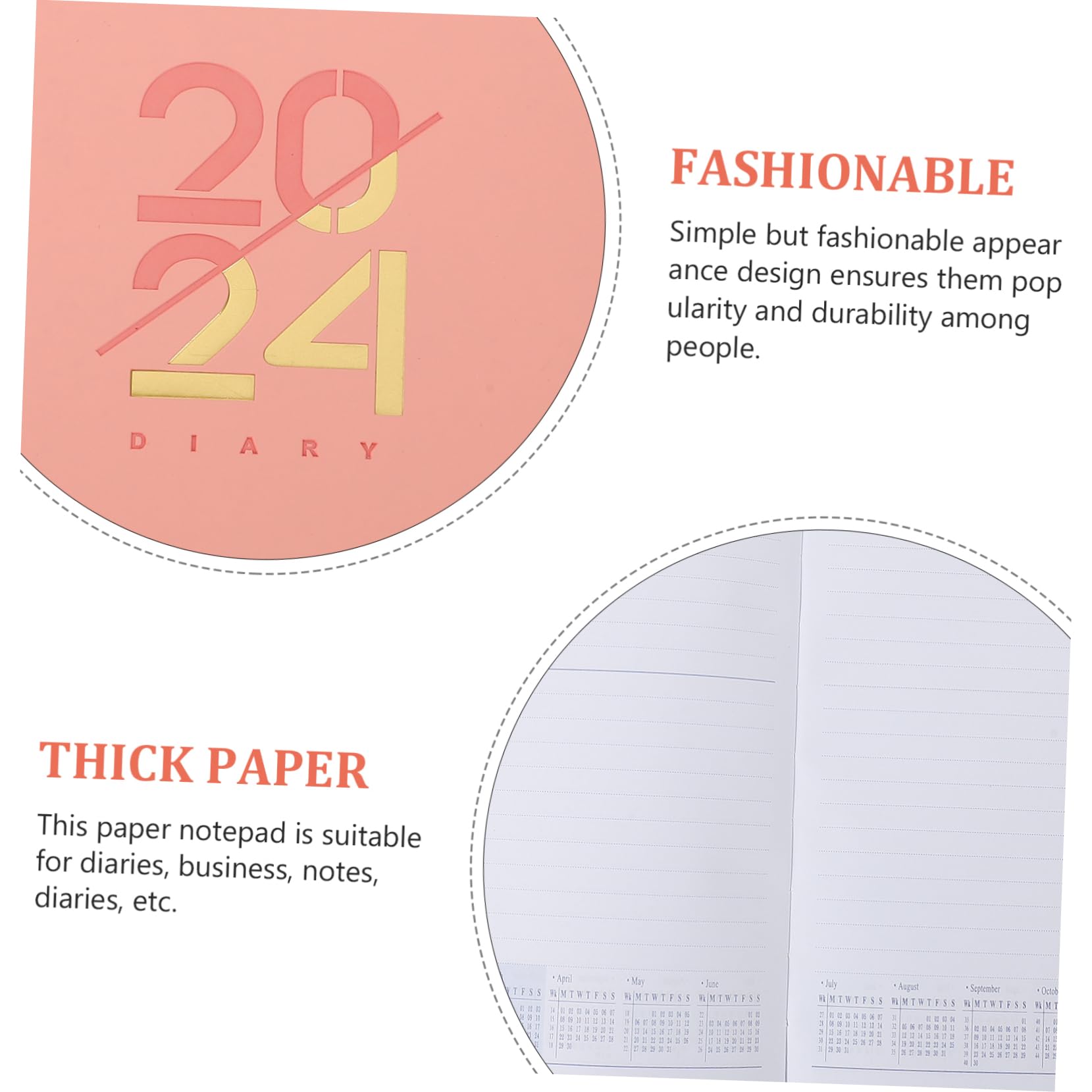 NUOBESTY 2024 Agenda Book softcover notebook planner notebook schedule recording notepad business planning notebook 2024 english notepad planning handbook office Accessories portable Paper
