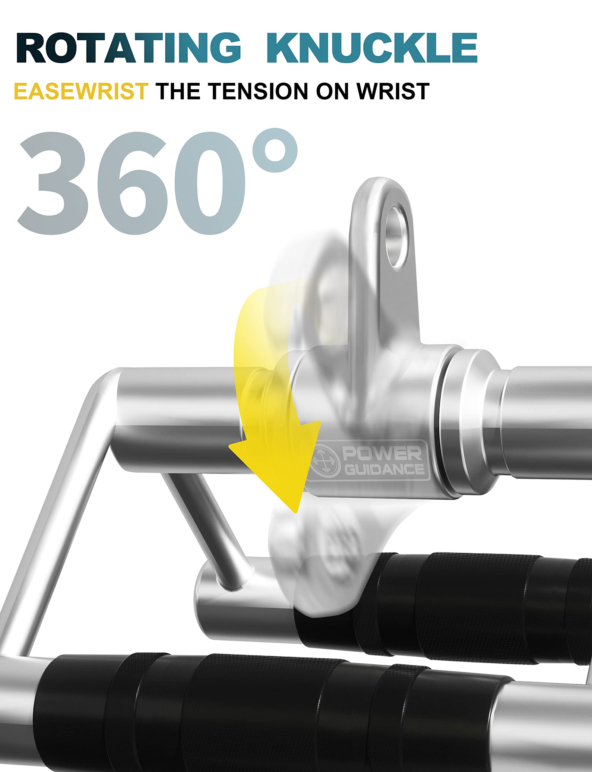 POWER GUIDANCE Triceps Pull Down Attachment, Cable Machine Accessories for Home Gym, LAT Pull Down Attachment Weight Fitness - LAT Pull Down Bar, V Bar with Rotation, V-Shaped Bar
