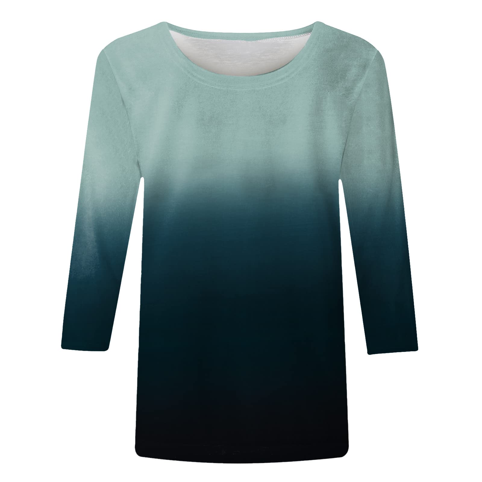 Women Athletic T Shirts Womens Daily Summer Print O Neck Tops Three Quarter Sleeve Round Neck Tee Womens Multi Pack Tees Your Orders on