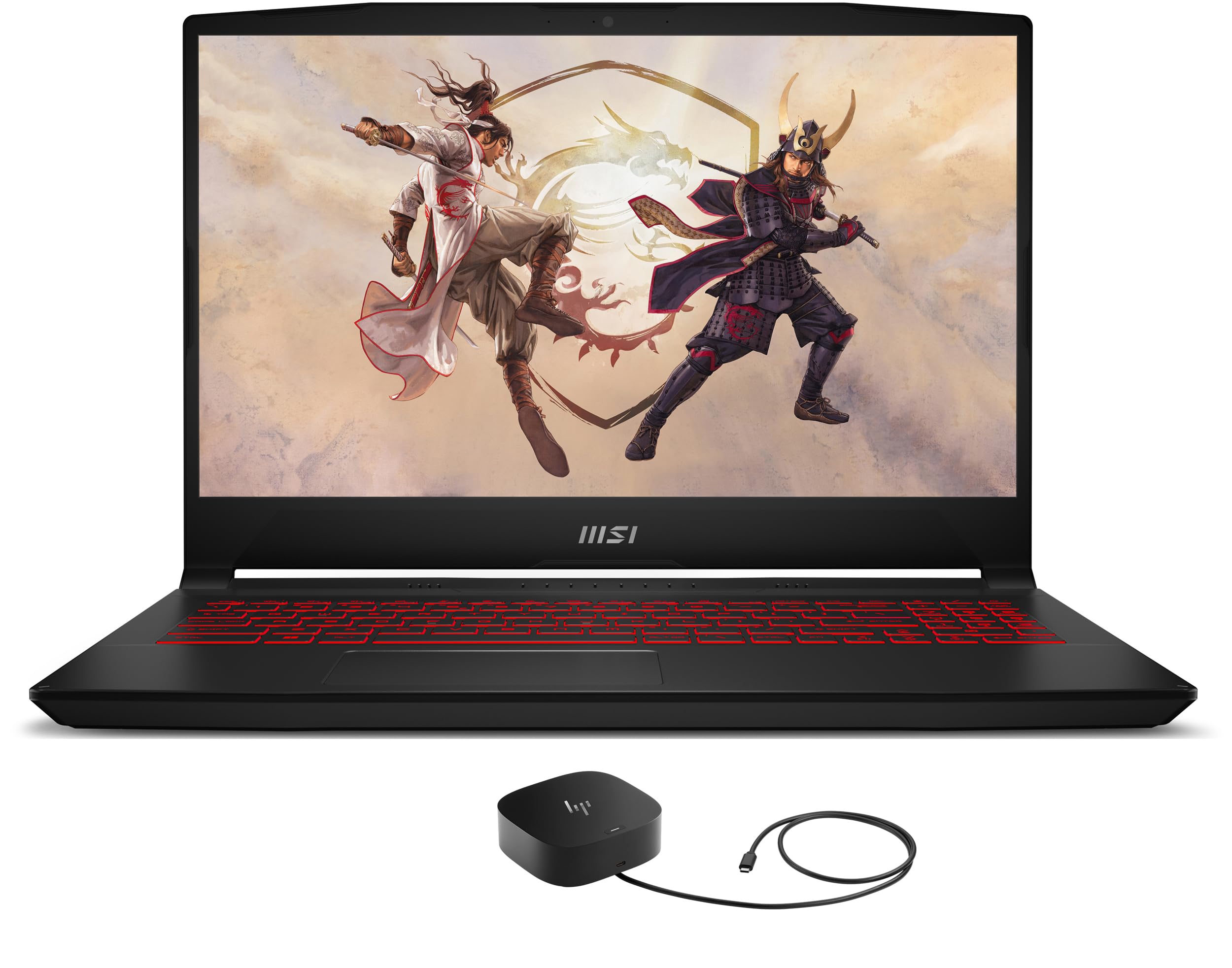 MSI Katana GF66 Gaming Laptop (Intel i7-12700H 14-Core, 16GB RAM, 2x512GB PCIe SSD RAID 0 (1TB), GeForce RTX 3060, 15.6" 144Hz Full HD (1920x1080), Wifi, Bluetooth, Win 11 Pro) with G5 Essential Dock