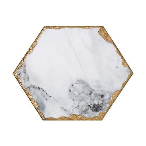 ORGJWD Marble Storage Tray Retro Jewelry Display Plate Cosmetic Organizer Food Container Tea Coffee Milk Serving Tray Gifts (Size : 10cm)