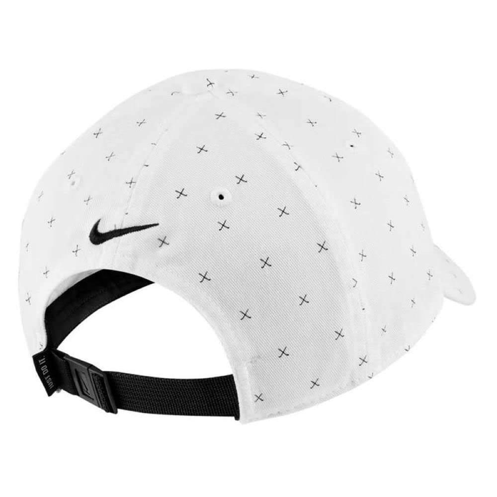 Nike Unisex Golf Heritage86 Washed Club Performance Adjustable Hat Cap White/Black