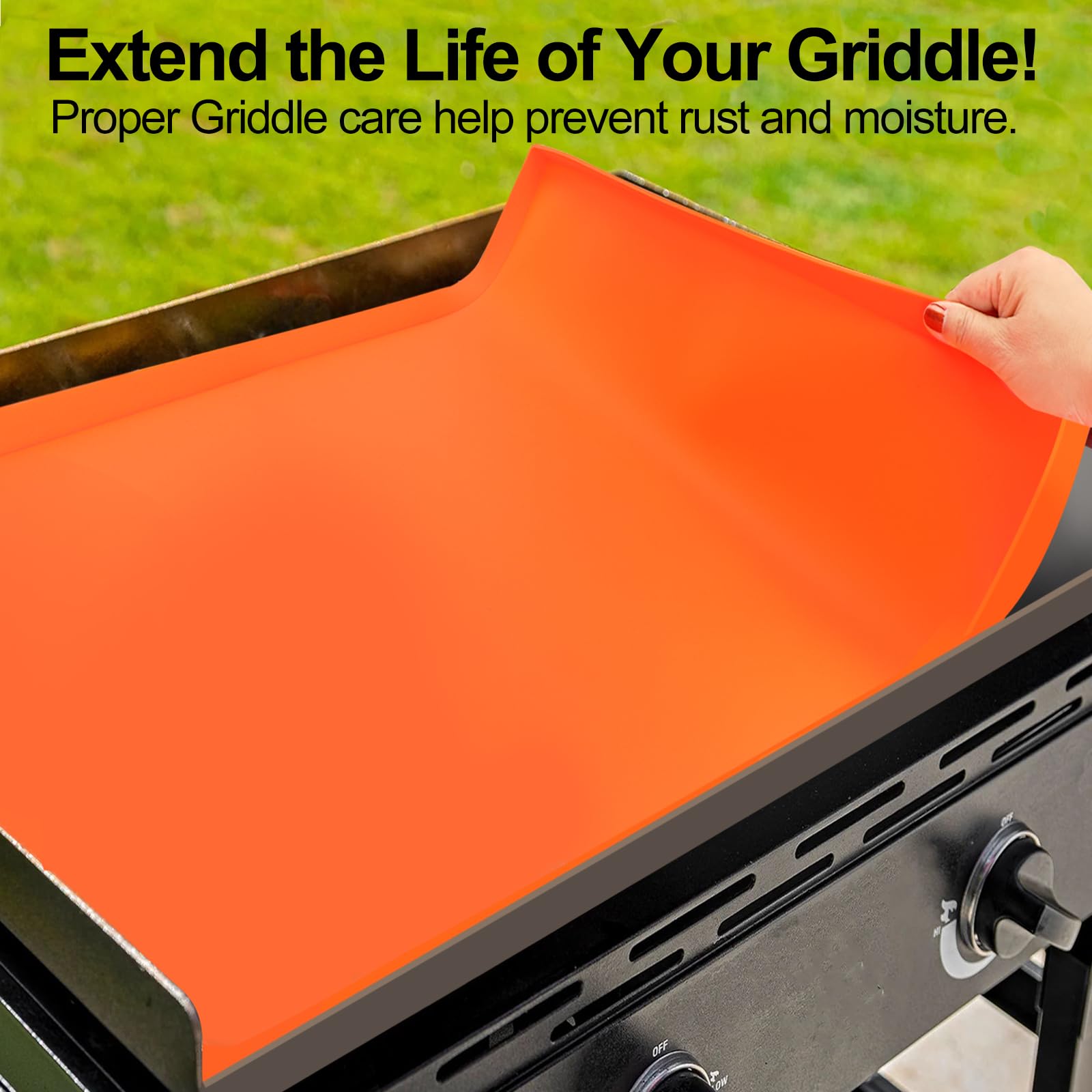 MOFEEZ Silicone Griddle Mat for Blackstone 23 Inch Griddle, Heavy Duty Food Grade Silicone Mat, Full Protection of Griddle Surfaces from Rodents, Insects, Debris, and Rust, Griddle Cover