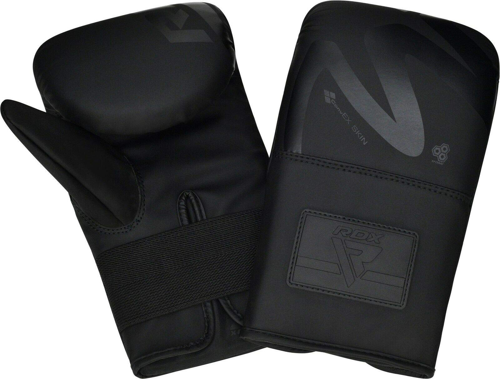 RDX Bag Gloves for Heavy Punching Training, Convex Skin Leather Punch Mitts for Boxing, Muay Thai, Kickboxing, Martial Arts, Sparring, Ideal for Focus Pads, Thai pad, Double End Speed Ball Workout