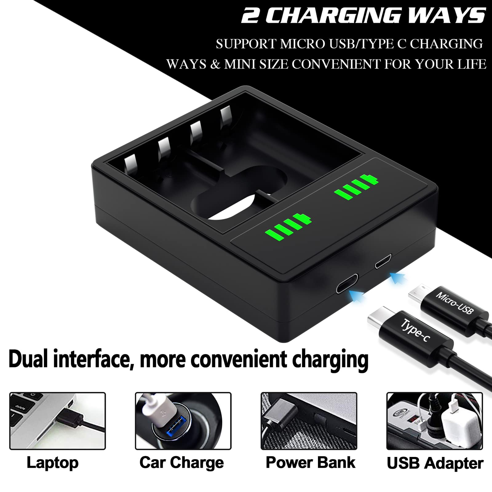 Uwayor Rechargeable Battery for Xbox Controller, 2800mAh Battery Pack for Series X/S/One X/S/Elite/One Elite Controller with Dual Charging Station (2 Battery)