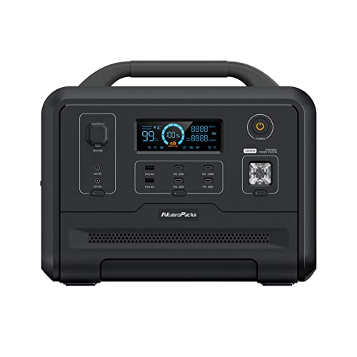 Nuevopacks 1200W Portable Power Station 960wh Solar Generators For Home Use Solar Generator Fast Charge LiFePO4 Powerstation Electric Generator for Home Battery Backup Outdoor Camping