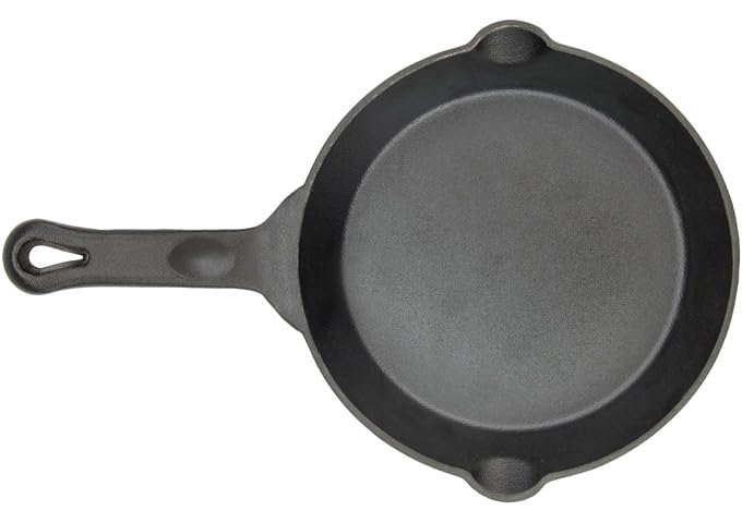 Winco Commercial-Grade Cast Iron Skillet with Handle, 8"