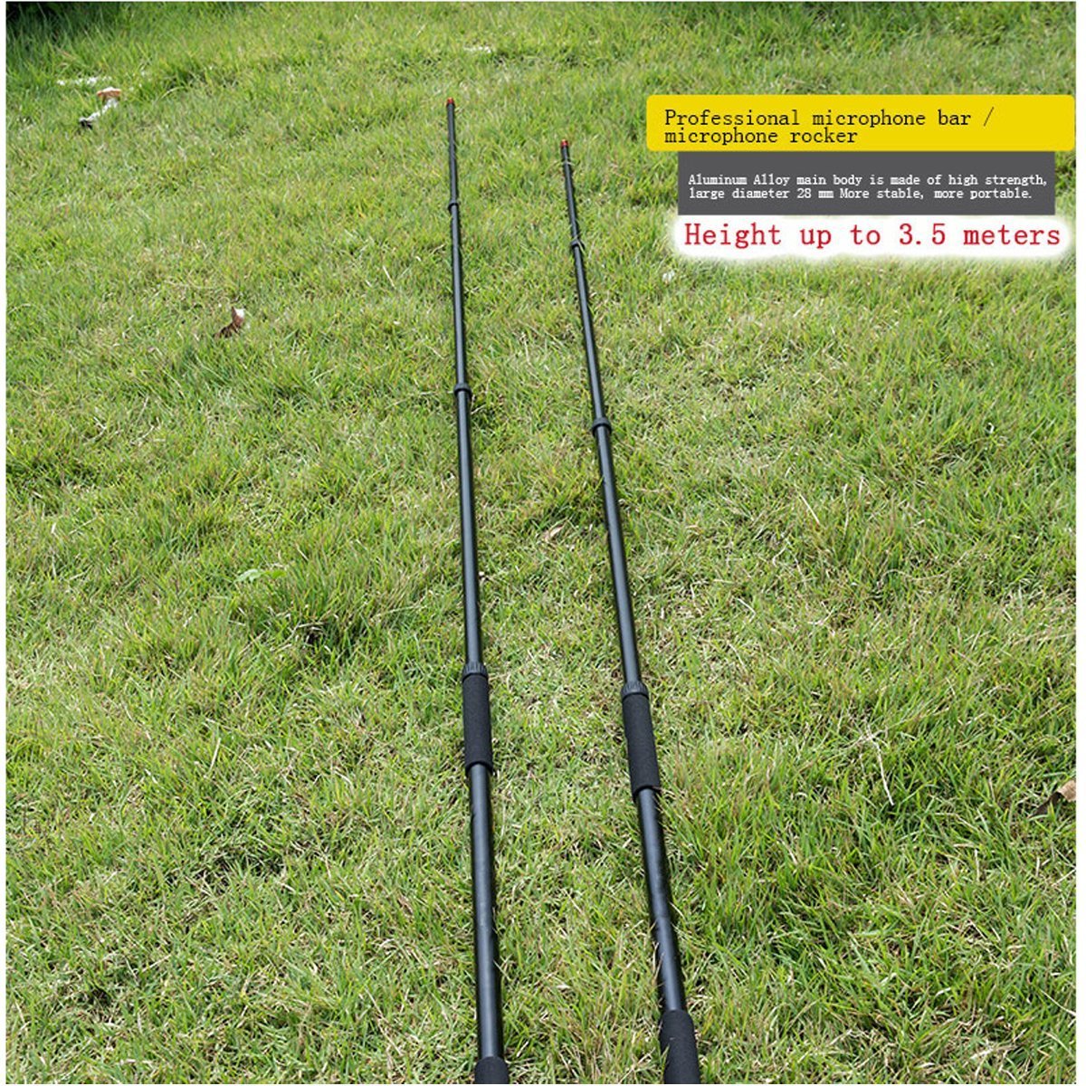 Nicama 11.5 ft Professional Handheld Boom pole for Shotgun Microphones,Lightweight, Easy Twist Locks,Padded Handle
