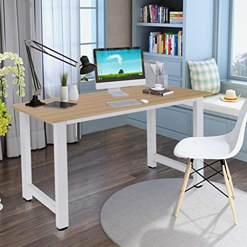 Quaanti US Fast Shipment Rustic Solid Wood Computer Desk,40/48/55 Inch Large Office Desk Workstation PC Laptop Study Writing Table Desktop for Small Spaces,Home Office Workstation Furniture (48 Inch)