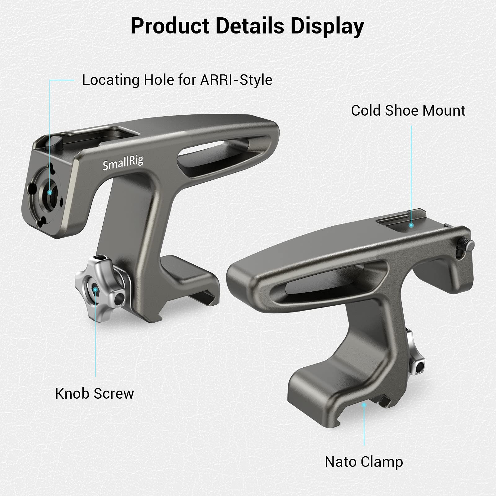 SmallRig Mini Top Handle with NATO Clamp for Vlogging Shooting, Compatible with Light-Weight Cameras - HTN2758
