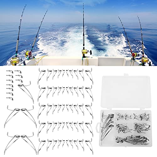 Vifemify Rugged Double Foot sea Rod Coil Ceramic sea Rod line Durable Coil Fishing Gear Guide Rings with Storage Box