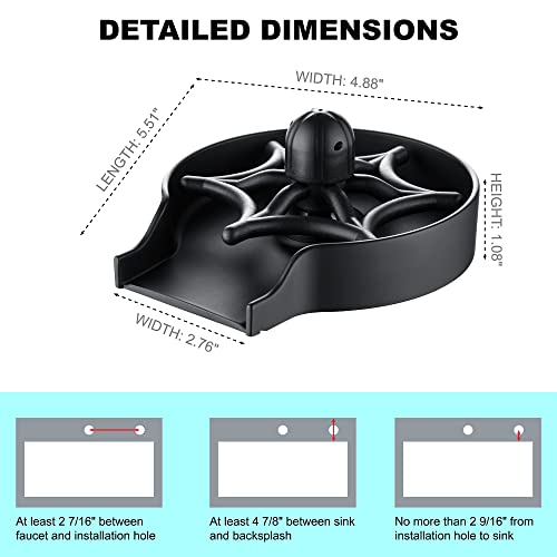 Upgraded Glass Rinser for Kitchen Sinks Matte Black, Glass Washer Cup Washer Cleaner for Home,Kitchen Sink Accessories, Bar Glass Rinser