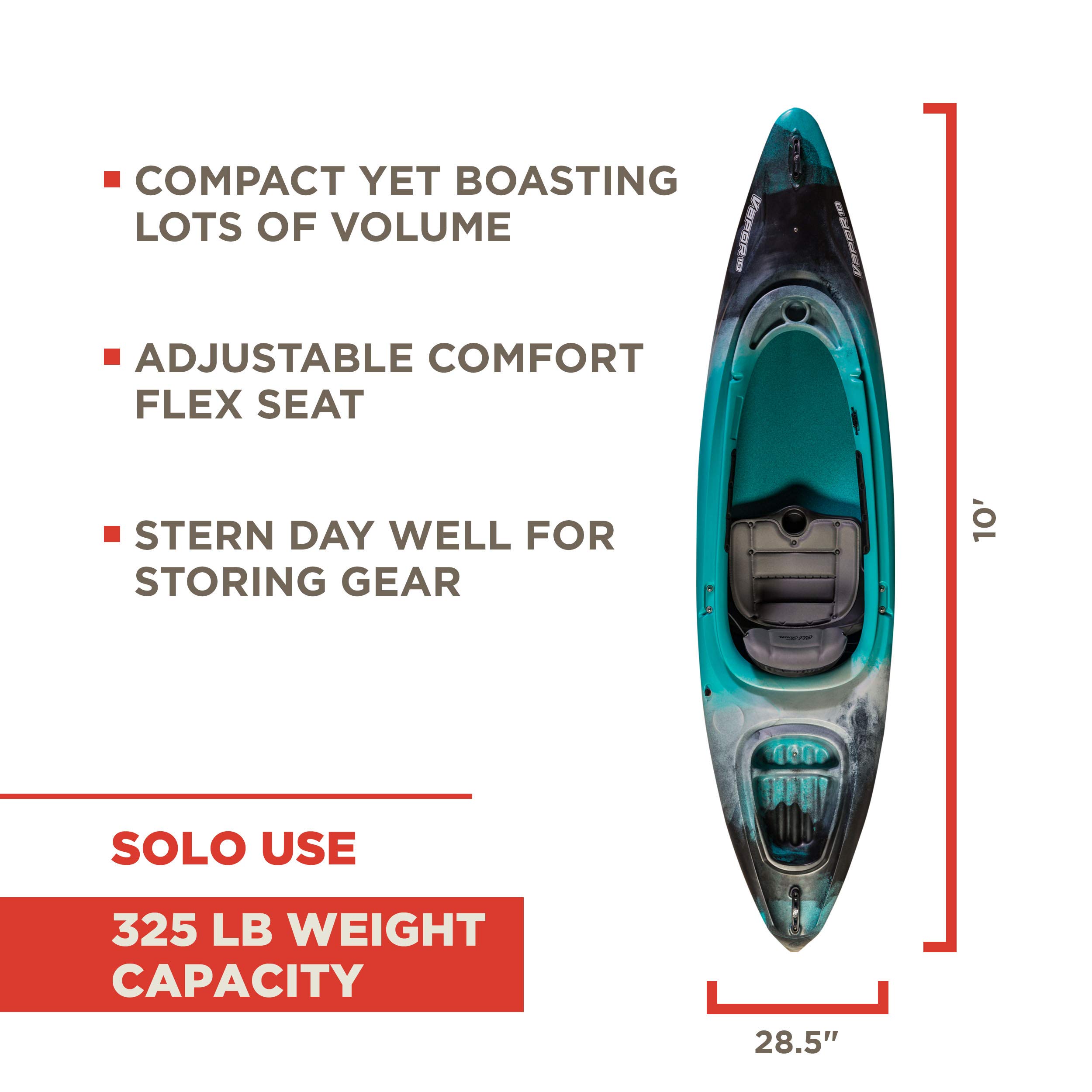 Old Town Canoes & Kayaks Vapor 10 Recreational Kayak (Photic, 10 Feet)