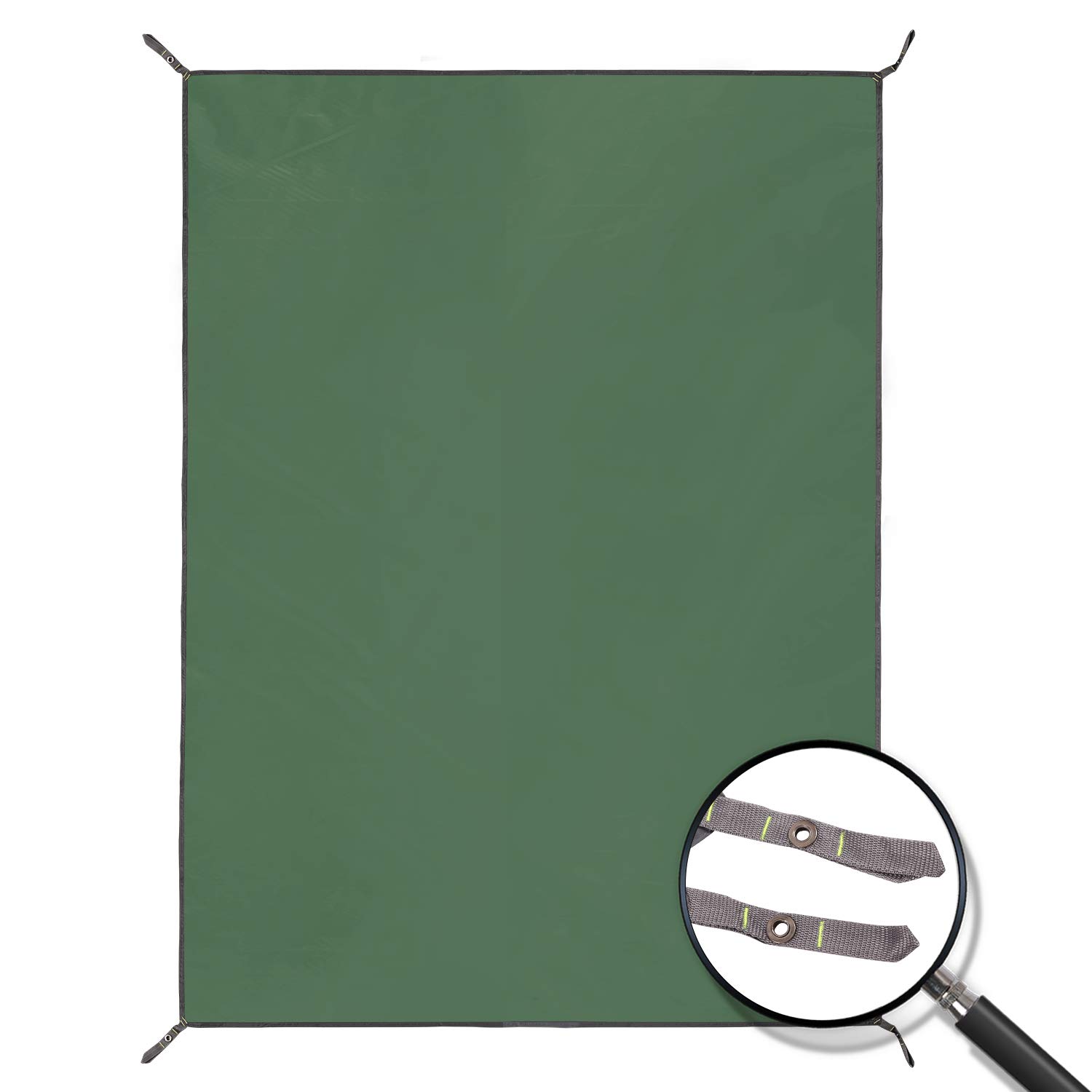 REDCAMP Waterproof Camping Tarp Lightweight to Cover Sun or Rain, Compact Tent Tarp Footprint for Ground or Under Tent, Green 55"x83"