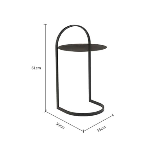 Middai Small Side Tables, Living Room Sofa End Table Round Iron Top, Bedside Desk Lamps Tables, 14D X 24" H, Simple and Classic(Size:35 * 35 * 61CM,Color:Gold)