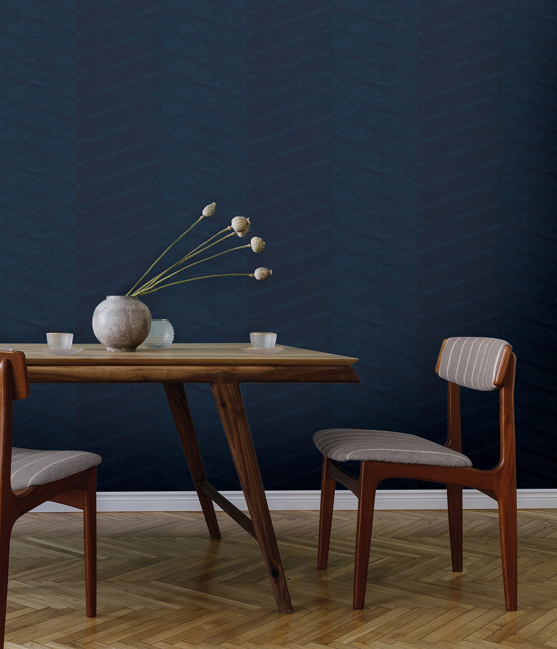 Scott Living SLS3979 Indigo Wayward Peel & Stick Wallpaper, Blue