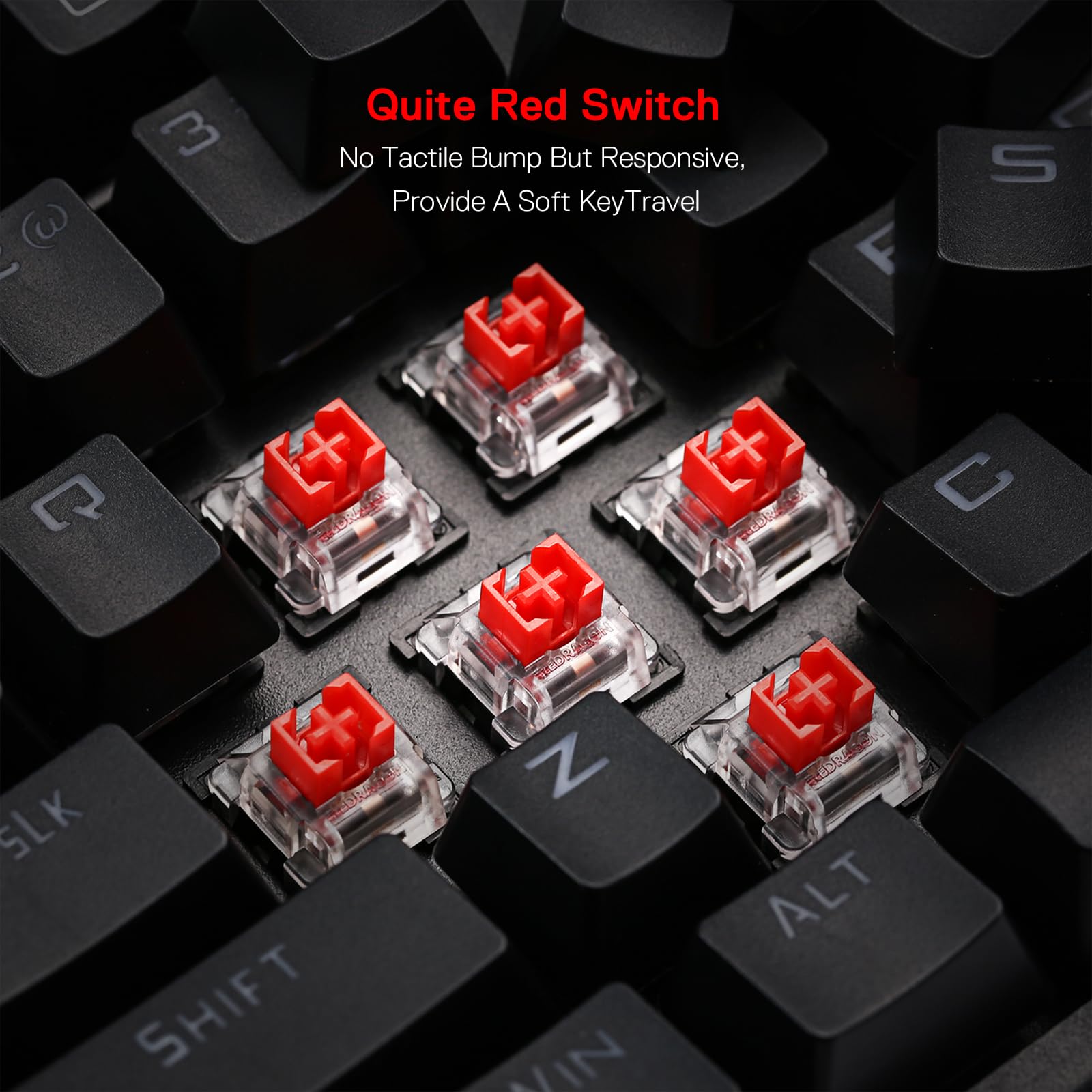 Redragon K596 Vishnu 2.4G Wireless/Wired RGB Mechanical Gaming Keyboard, 87 Keys TKL Compact Keyboard w/Durable Battery, 10 Onboard Macro Keys & Wrist Rest, 10H Play Time, Red Switches
