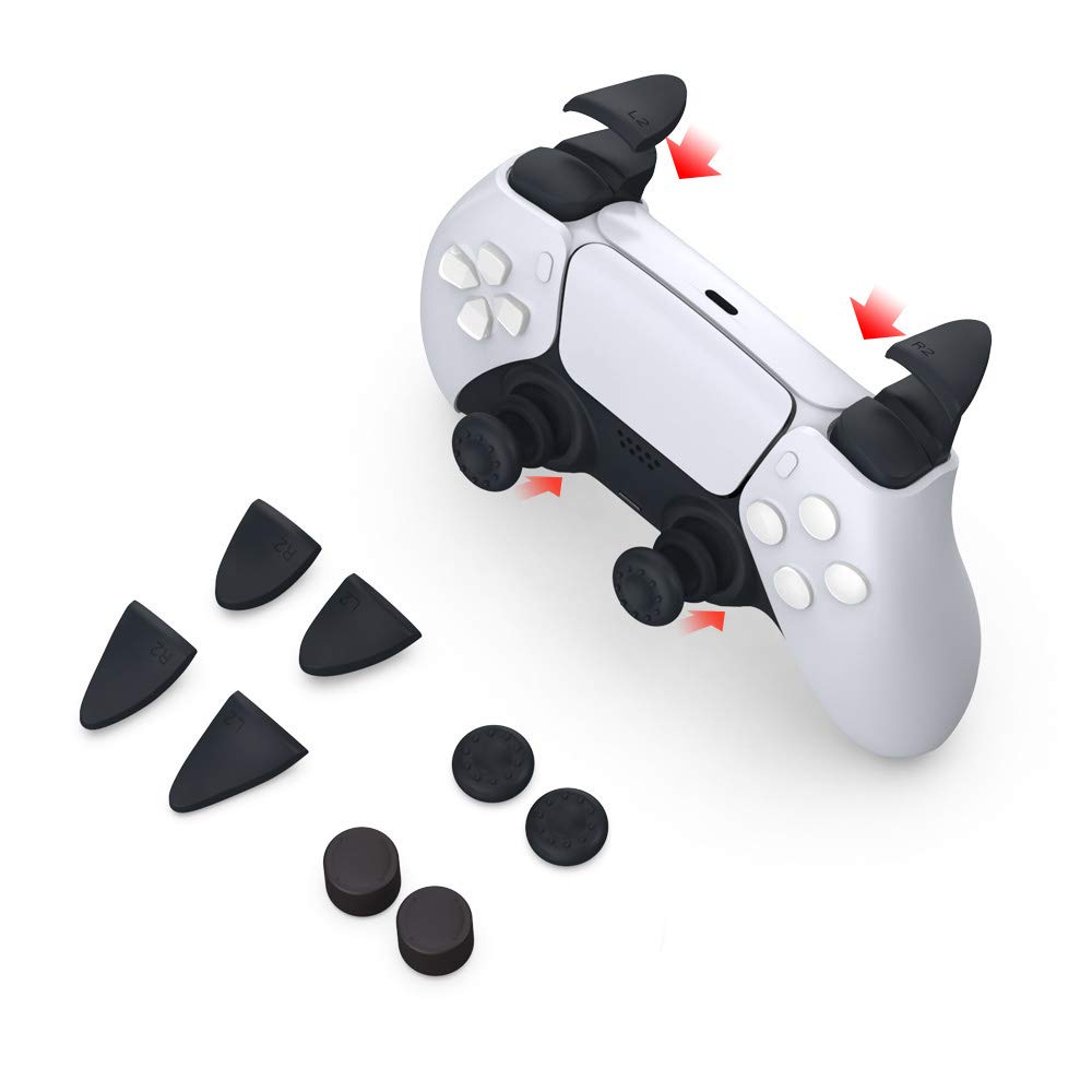 Replacement Trigger Extenders with Thumb Grips kit for PS5 Controller Gamepad